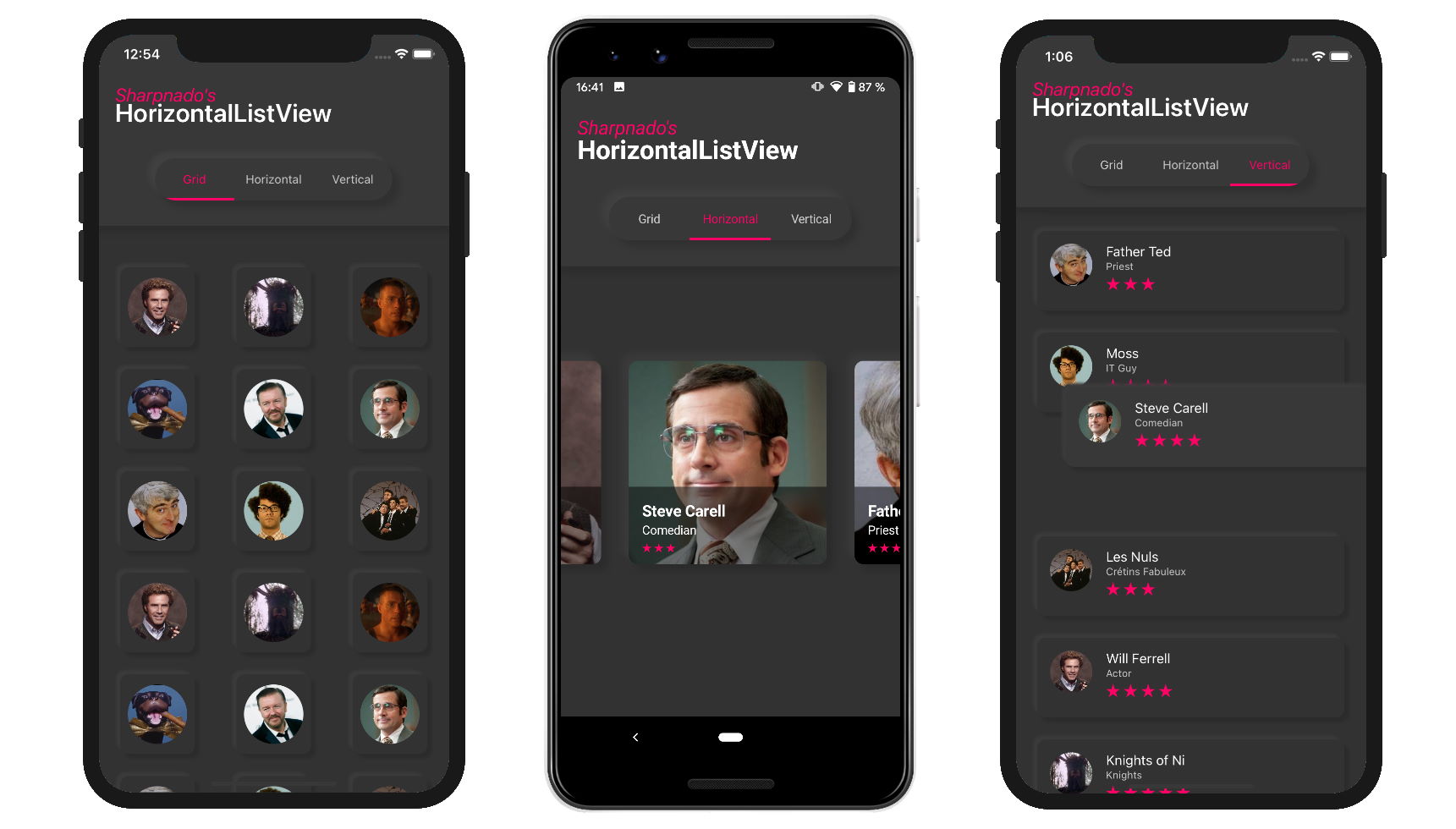 Sharpnado.HorizontalListView 1.8: reveal animations